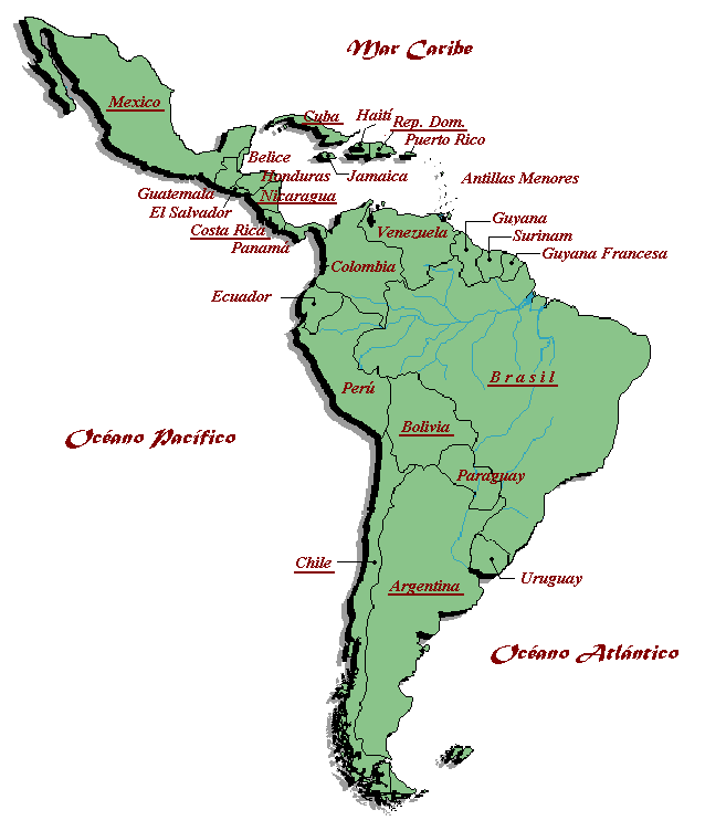 Latin American map